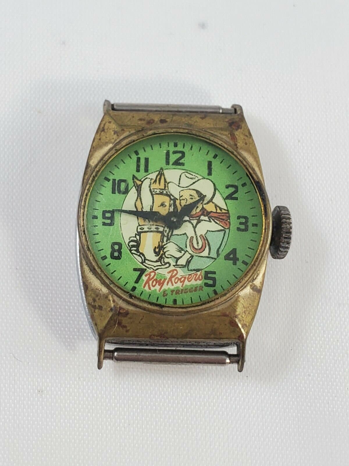 VINTAGE ROY ROGERS & Trigger Watch Green Face Antique Collectible ...