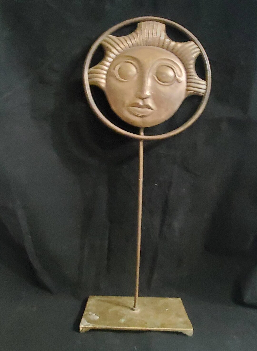 1977 SUN SCULPTURE by SERRIED Ltd Solid Brass Art Deco Mid Century ...