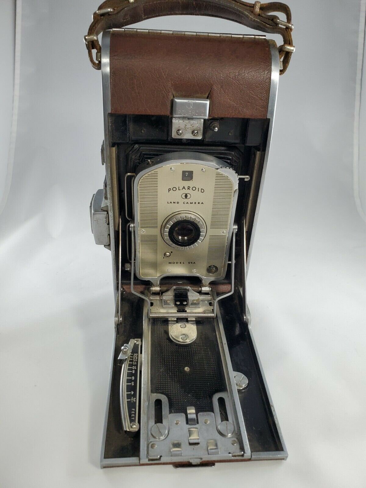 VINTAGE POLAROID LAND Camera Model 95A Flash Chrome Leather - Etsy