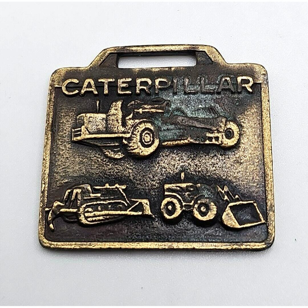 VINTAGE CATERPILLAR POCKET Watch Fob Keychain Fob Ohio Machinery ...