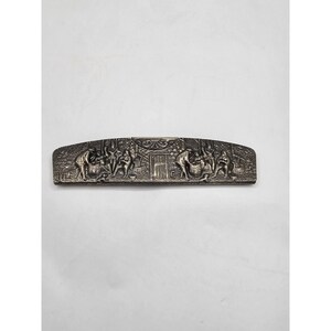 VINTAGE COMB & CASE Embossed Silver Plat Faux Tortoise Shell Comb ...