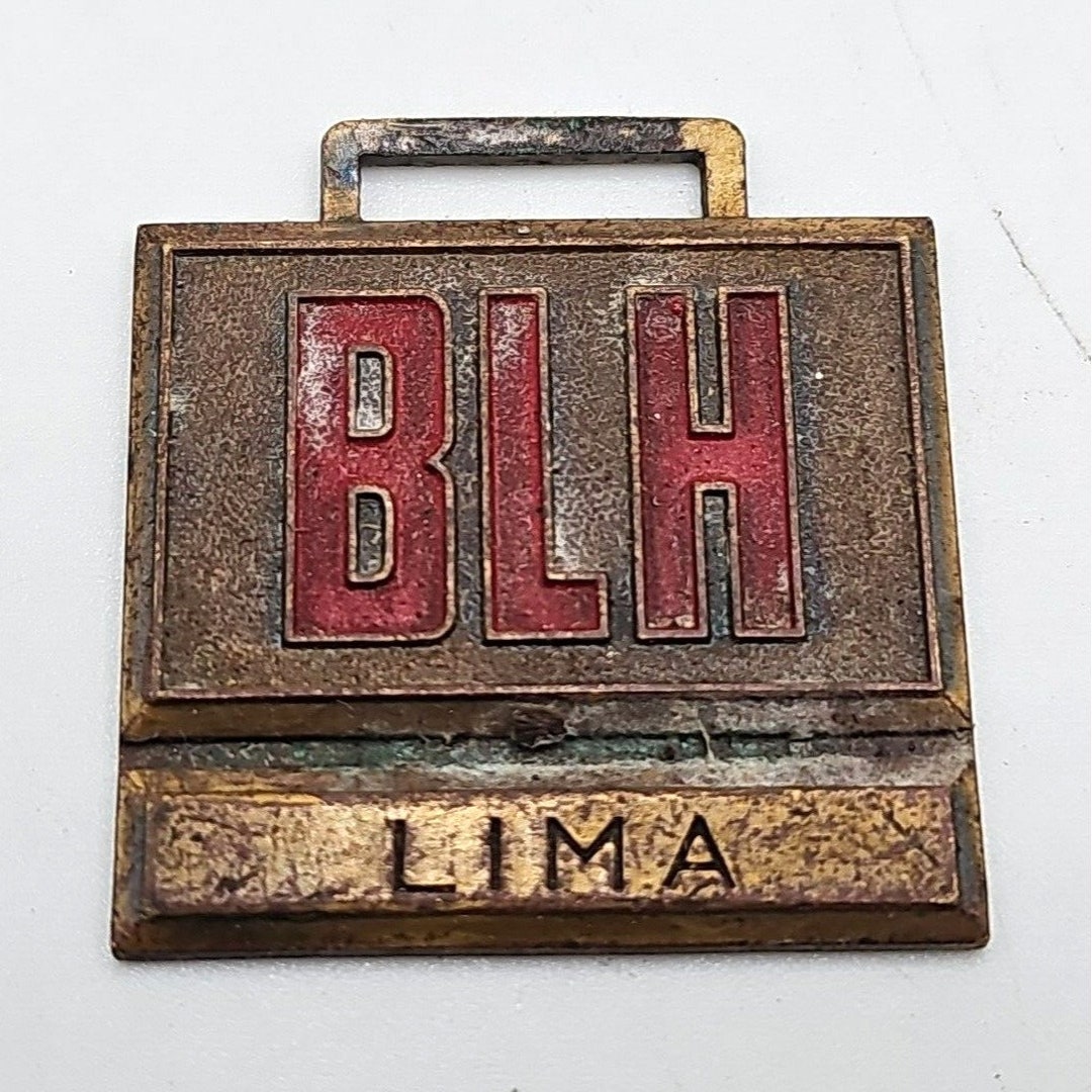 VINTAGE BLH LIMA Equipment Pocket Watch Fob Enamel Advertising ...