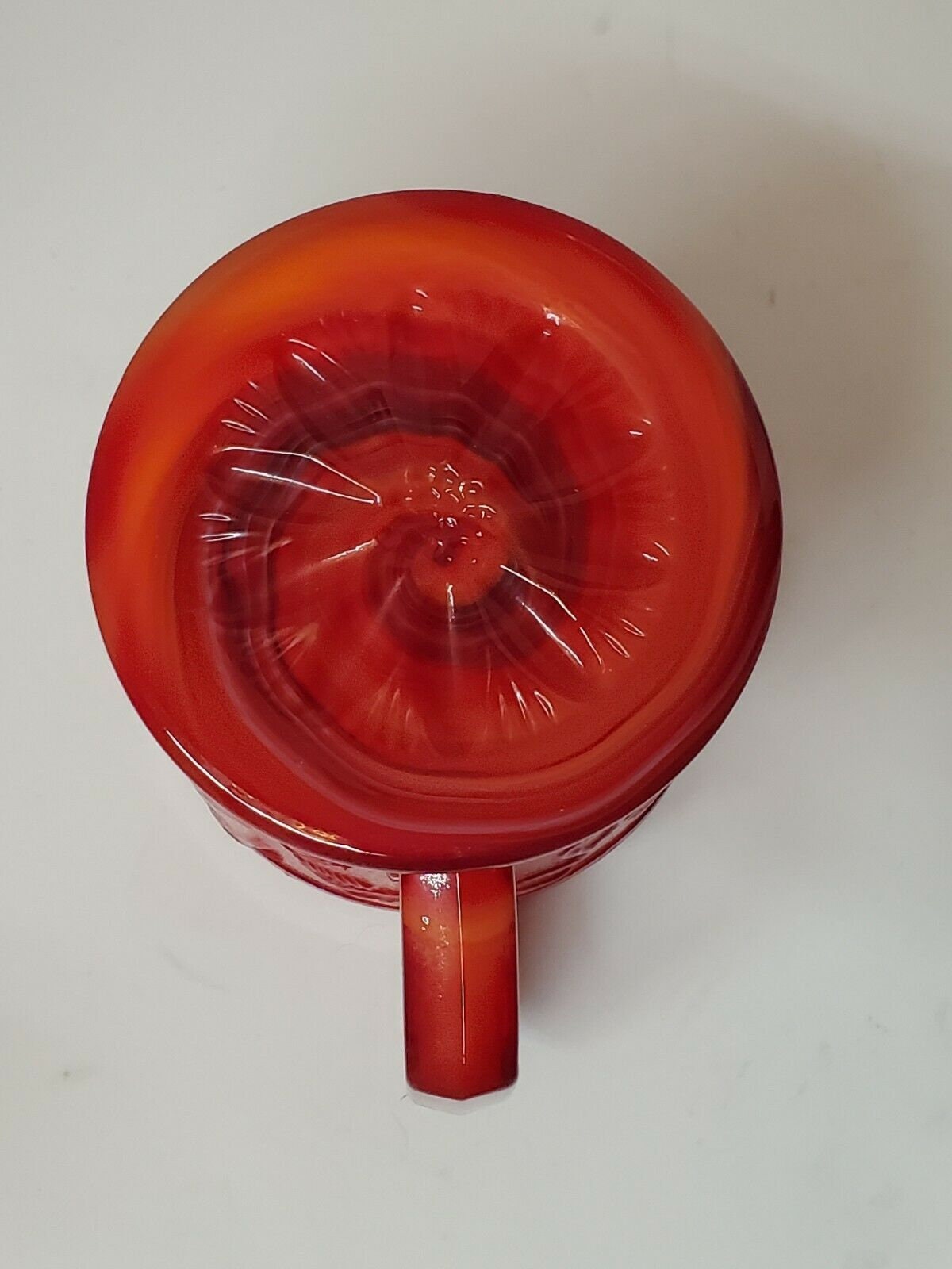 VINTAGE IMPERIAL GLASS Cup Embossed Birds & Flowers Molded Red | Etsy