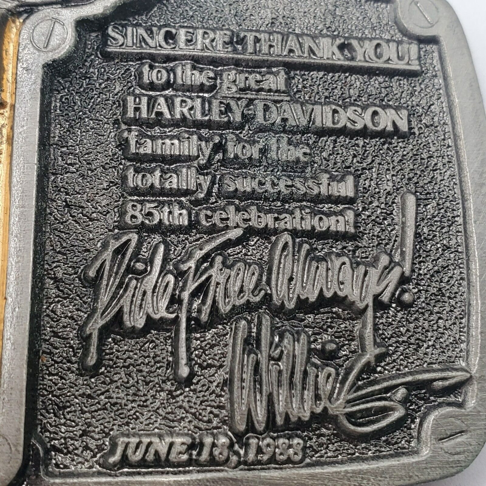 VINTAGE HARLEY DAVIDSON Motorcycle Belt Buckle 85 Years - Etsy