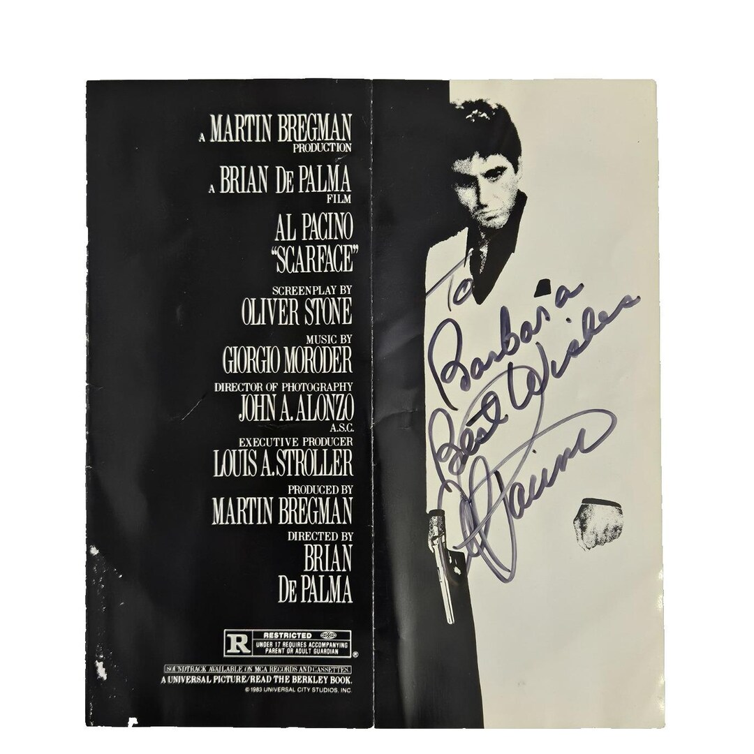 AL PACINO SCARFACE Autograph Hand Signed Personalized Movie Program ...