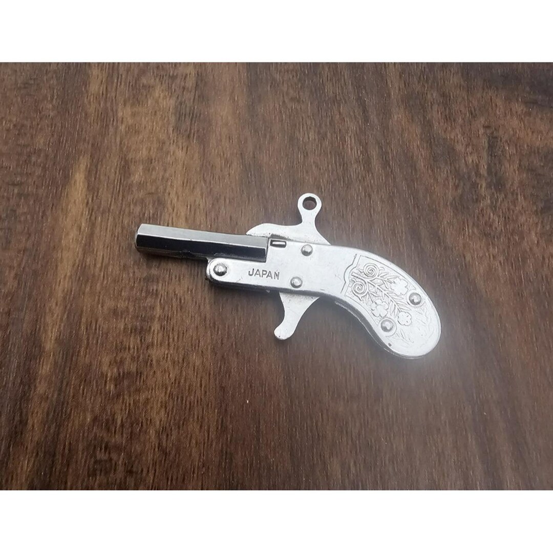 VINTAGE PISTOL CHARM Miniature 2mm Berloque Pinfire Toy Pistol Japan ...