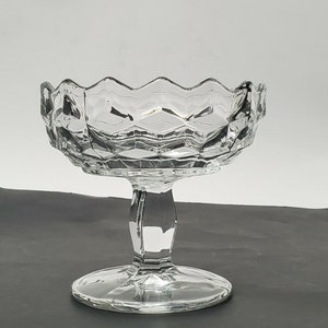 VINTAGE FOSTORIA COMPOTE American Open Clear Glass Pedestal Jam Jelly ...