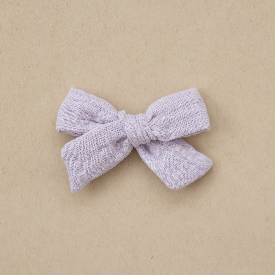 Lavender Gauze Baby and Toddler Hair Bow | Light Purple Baby Bow ...