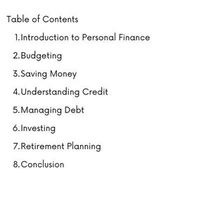 Basic Personal Finance - Etsy