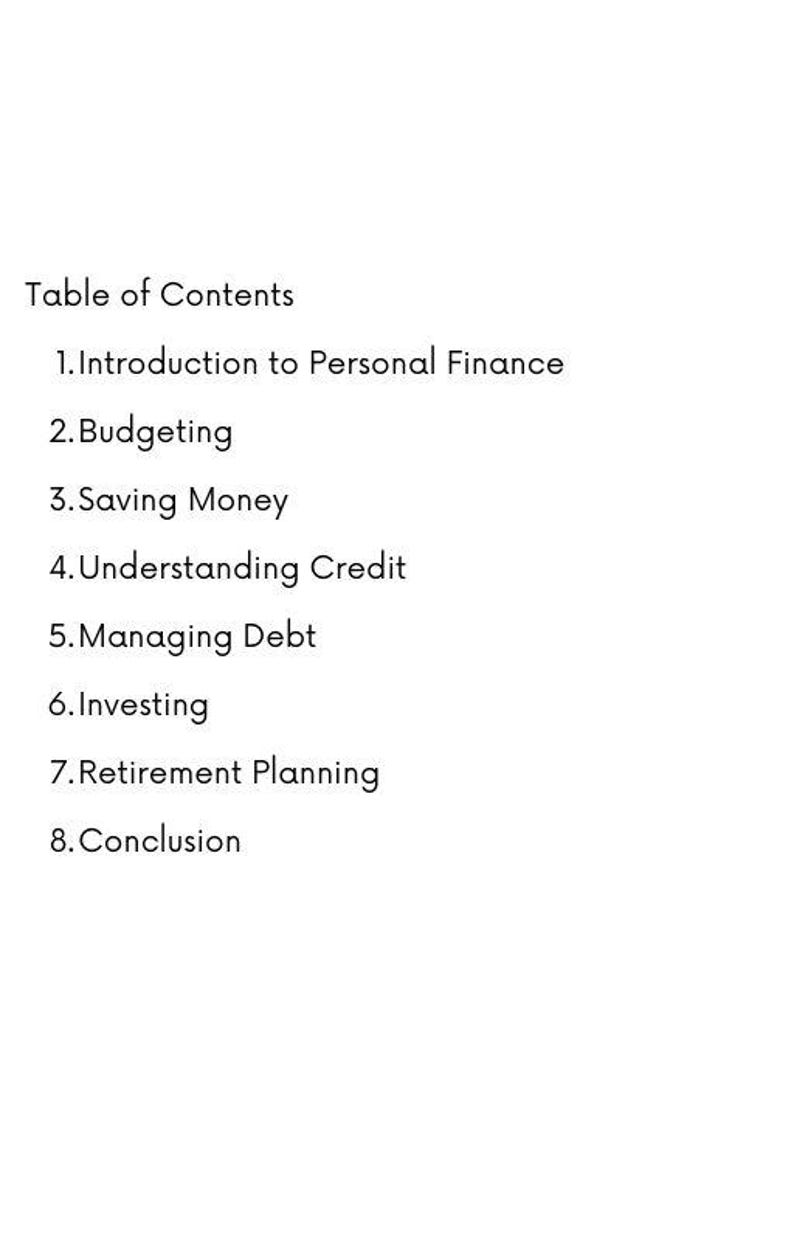 Basic Personal Finance - Etsy
