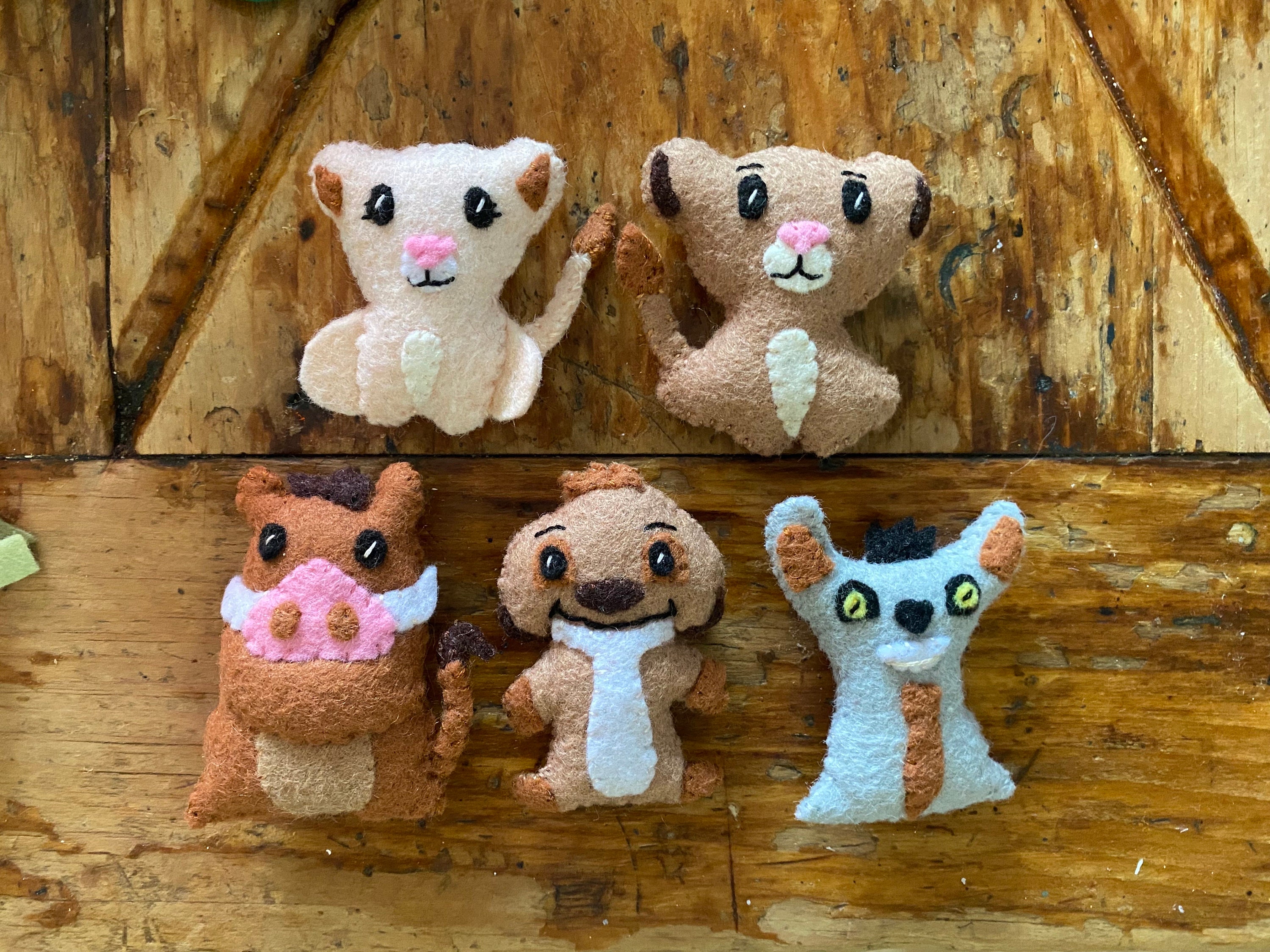 Lion King Catnip Cat Toy: Simba, Nala, Timon, Pumbaa - Merino Wool Felt ...