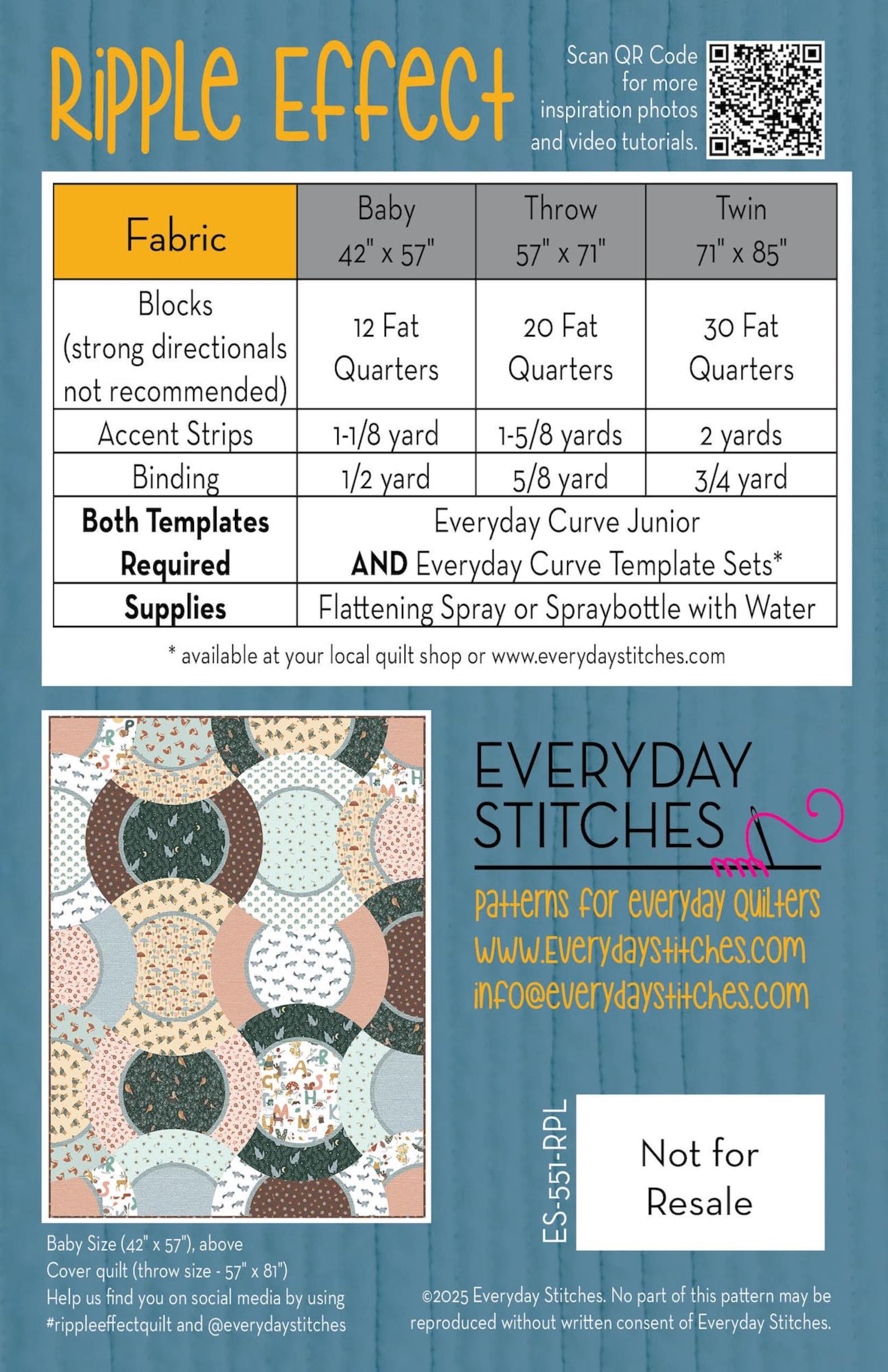 Ripple Effect, an Everyday Curve Pattern by Everyday Stitches - Etsy