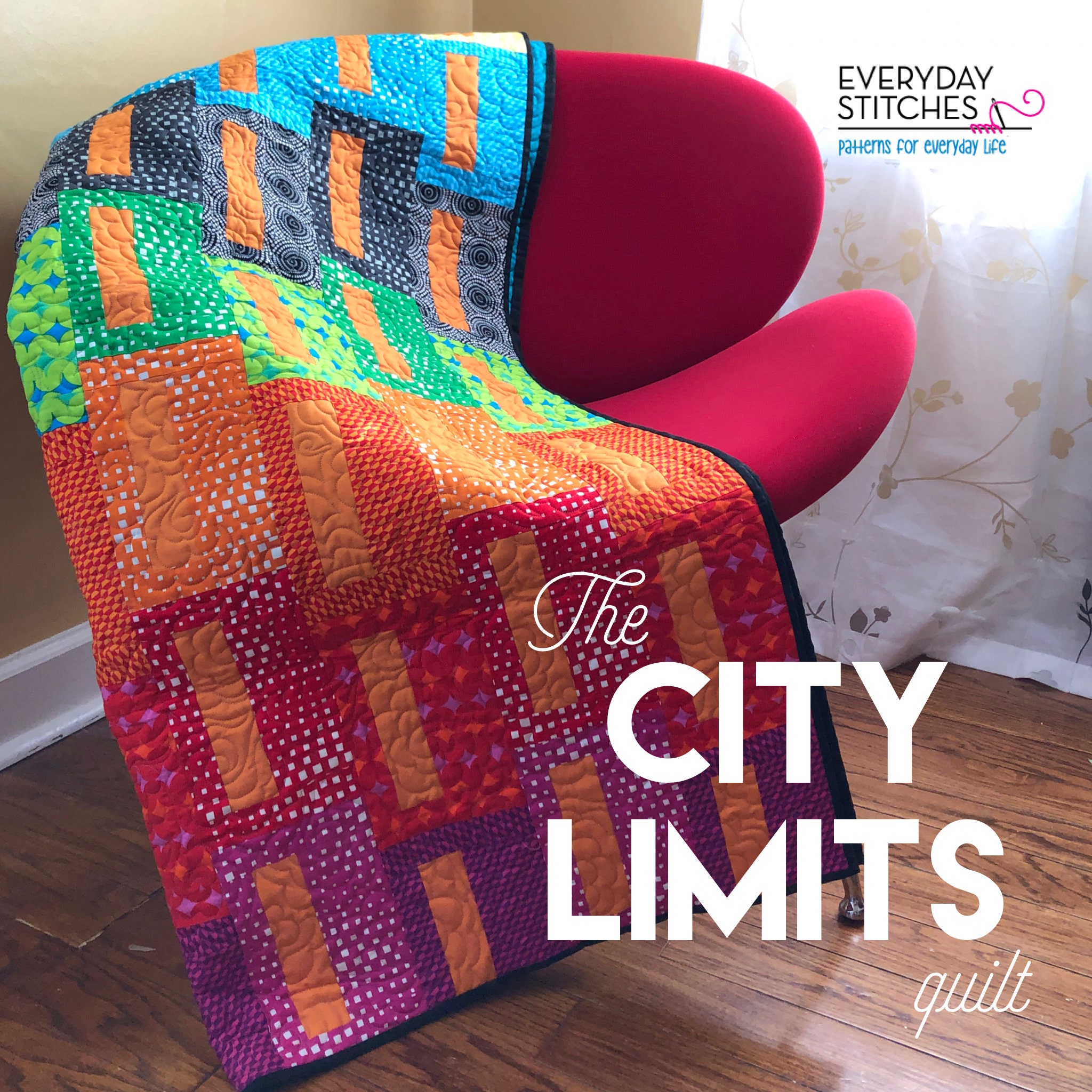 The City Limits Quilt Pattern by Everyday Stitches, Pieced Quilt, Easy ...