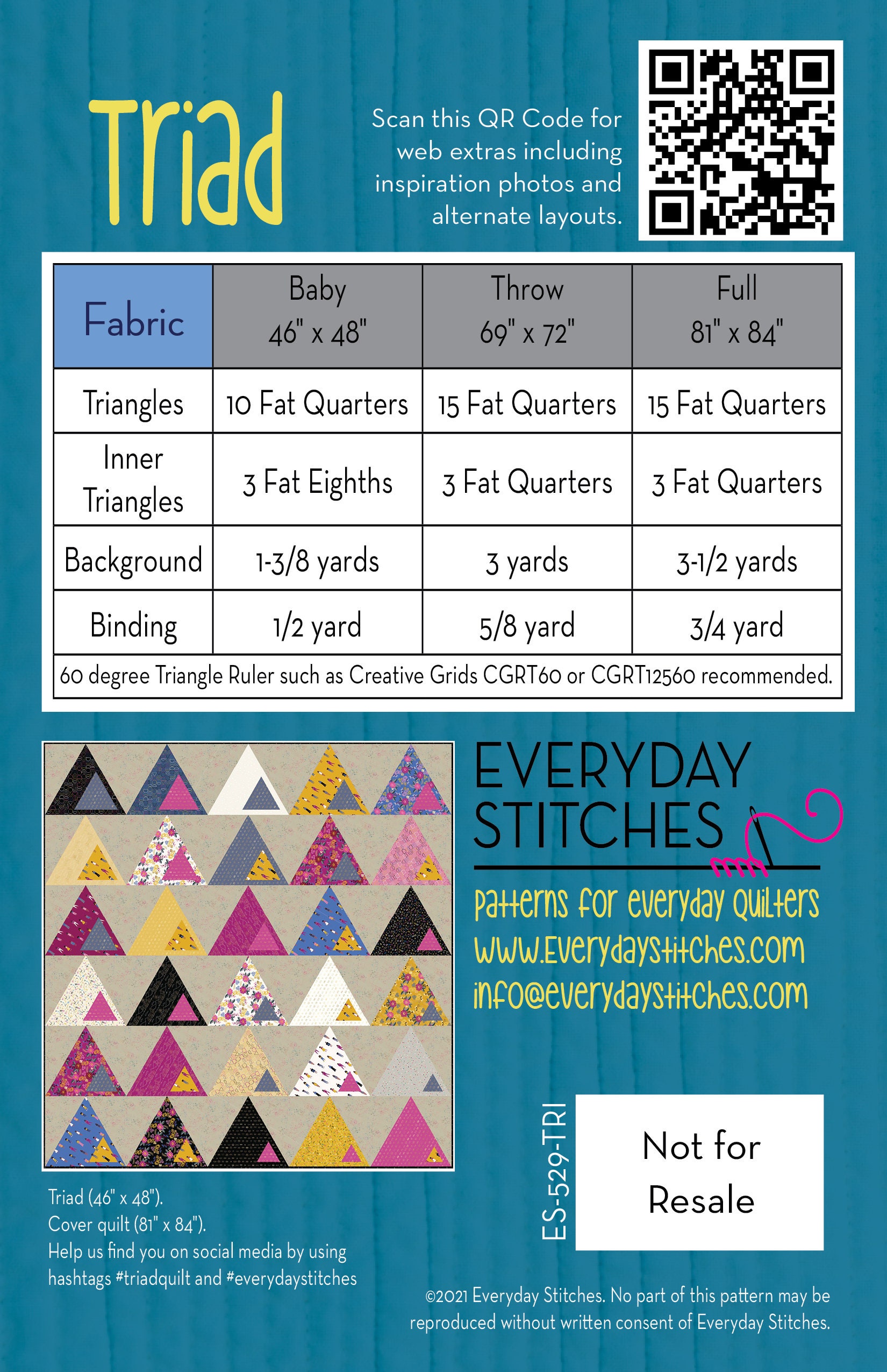 Triad Quilt Pattern Download by Everyday Stitches - Etsy
