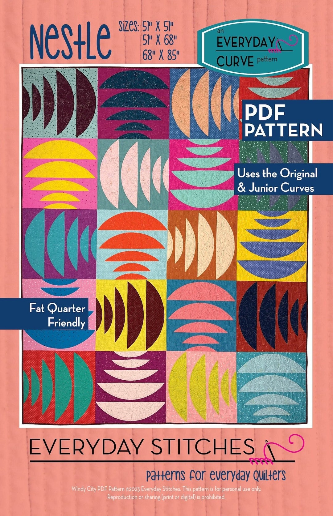 Nestle, an Everyday Curve Pattern by Everyday Stitches - Etsy