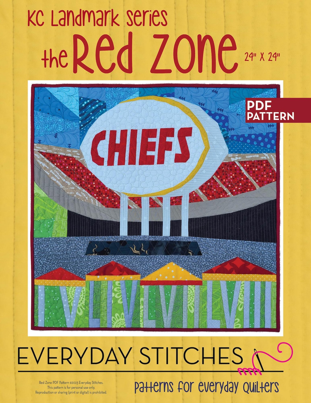 KC Landmark: Red Zone - Foundation Paper Pieced Quilt Pattern ...