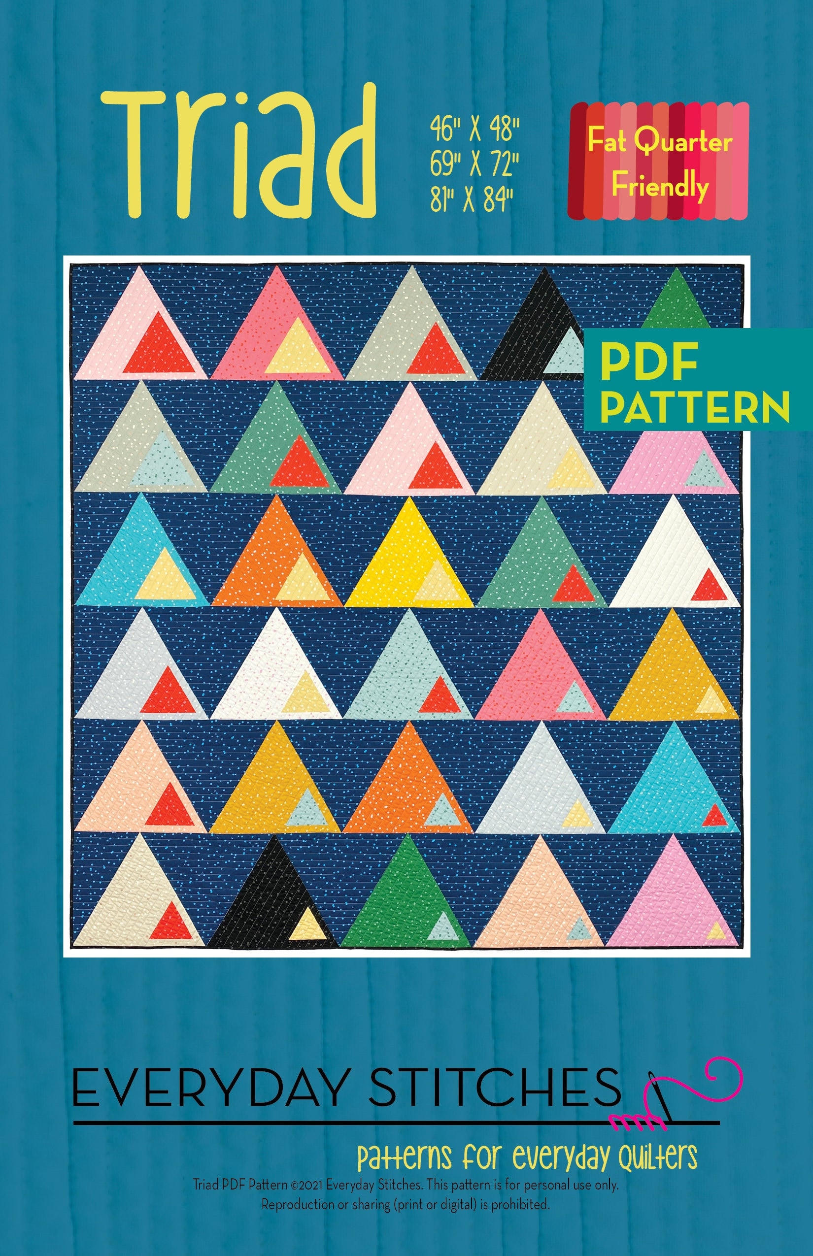 Triad Quilt Pattern Download by Everyday Stitches - Etsy
