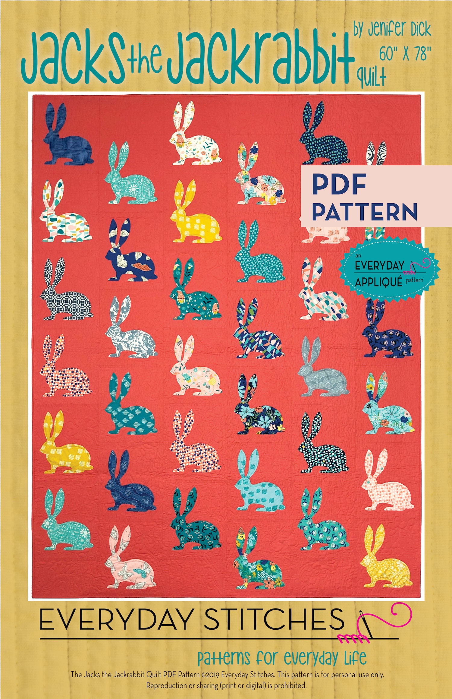 Jacks the Jackrabbit Quilt by Jenifer Dick - Etsy
