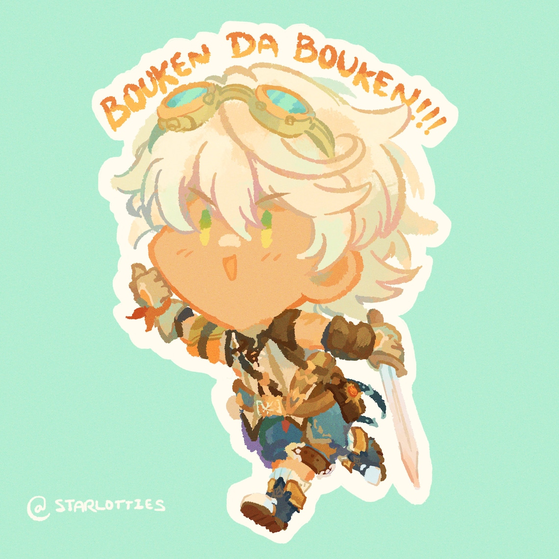 Genshin Impact Bennett sticker | Etsy