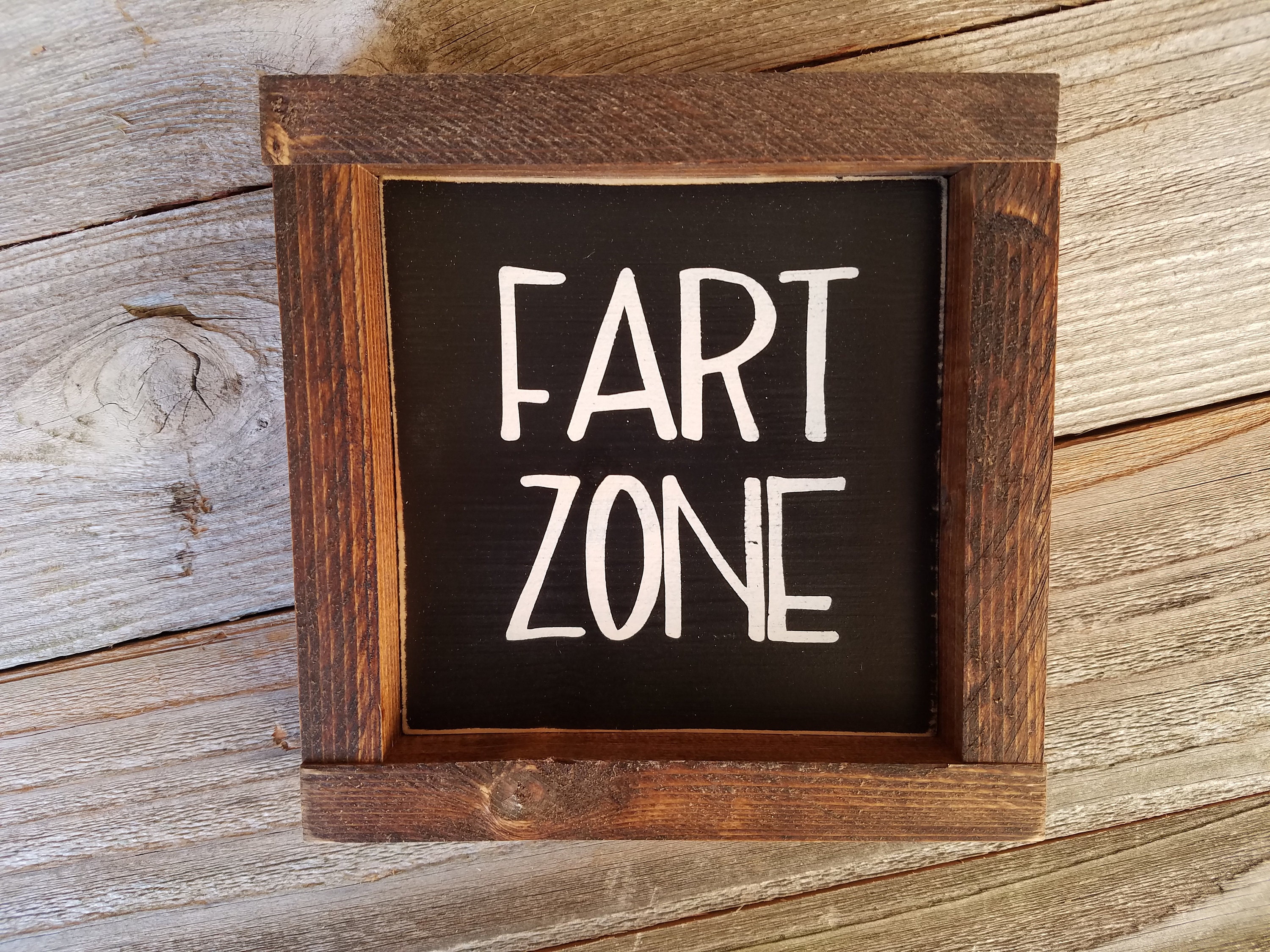 Fart Zone Rustic Wood Framed Mini Sign Print Funny - Etsy