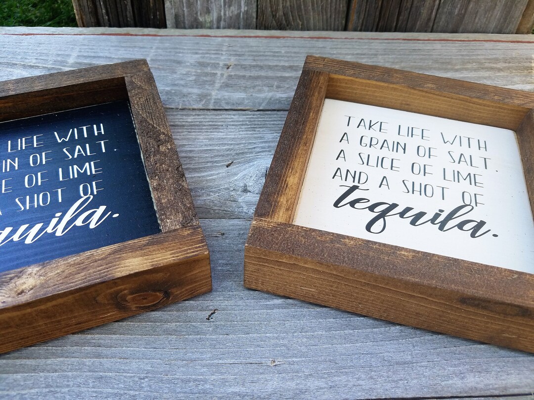 Tequila Wood Framed Mini Sign - Etsy