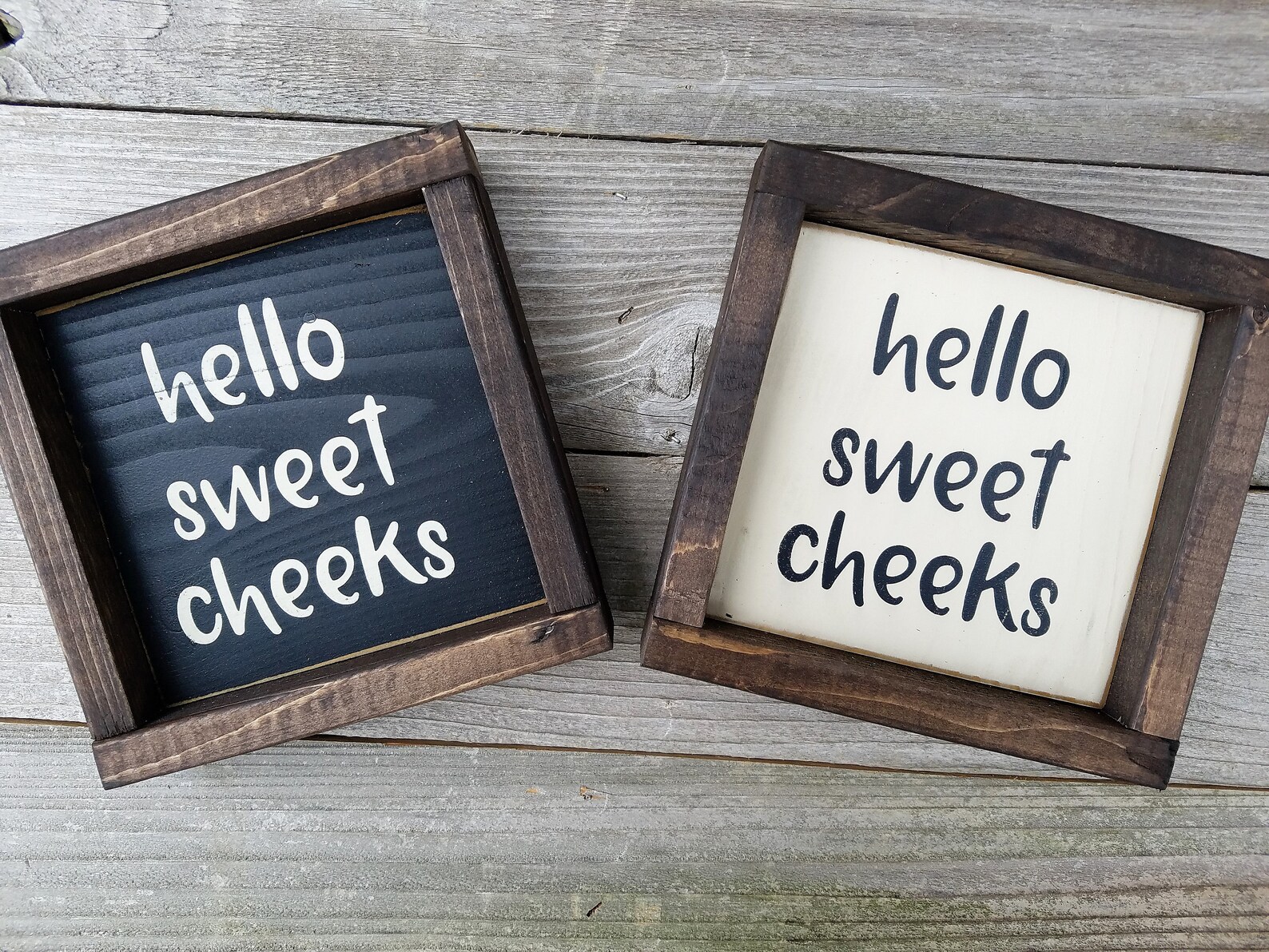 Hello Sweet Cheeks Wood Framed Mini Sign - Funny Bathroom Sign - Etsy