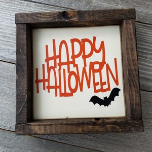 Happy Halloween - Rustic Wood Framed Mini Sign - Etsy