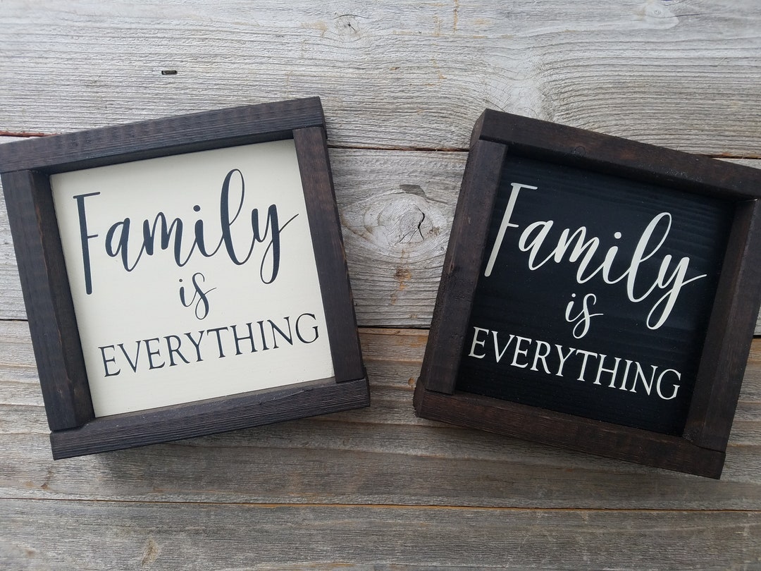 Family is Everything- Rustic Wood Framed Home Decor Sign - Etsy
