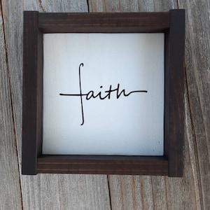 Faith - Rustic Wood Framed Mini Religious Sign - Etsy