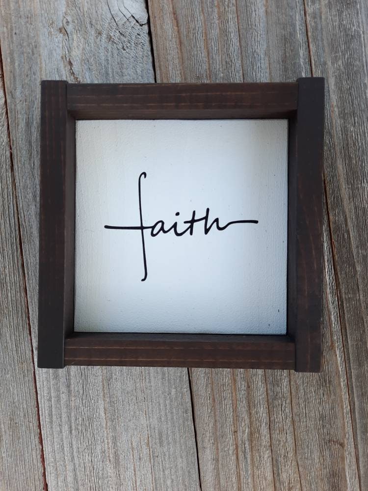 Faith Rustic Wood Framed Mini Religious Sign - Etsy