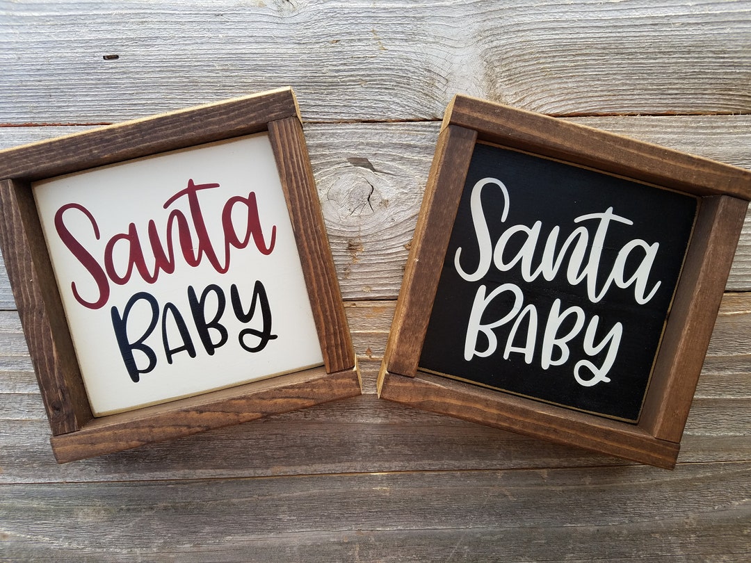 Santa Baby - Rustic Wood Framed Mini Sign - Holiday Christmas Decor - Etsy