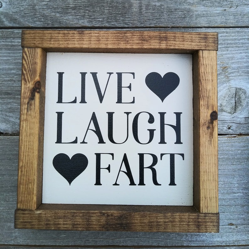 Live Laugh Fart Mini Wood Framed Sign - Etsy