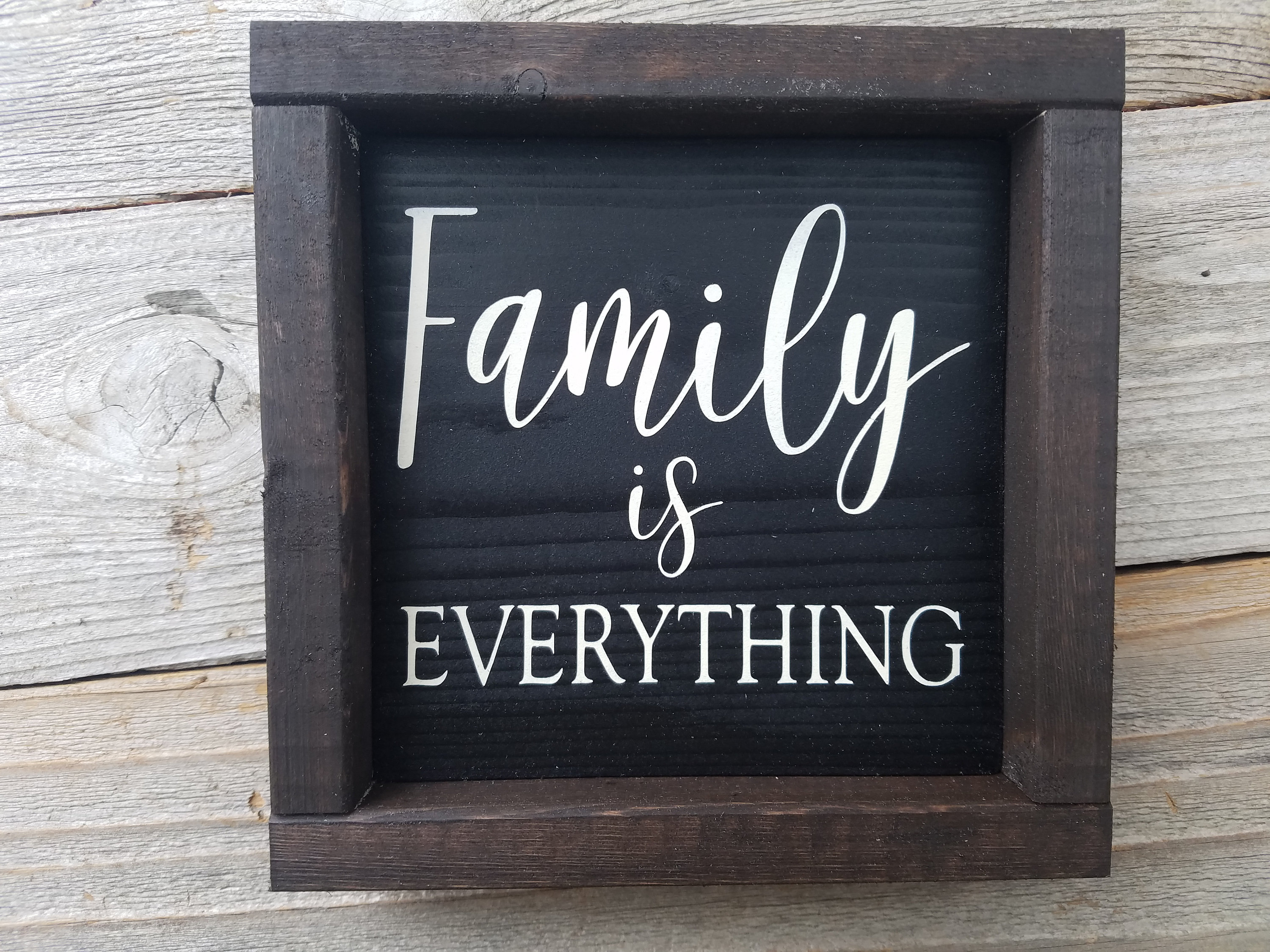 Family is Everything- Rustic Wood Framed Home Decor Sign - Etsy