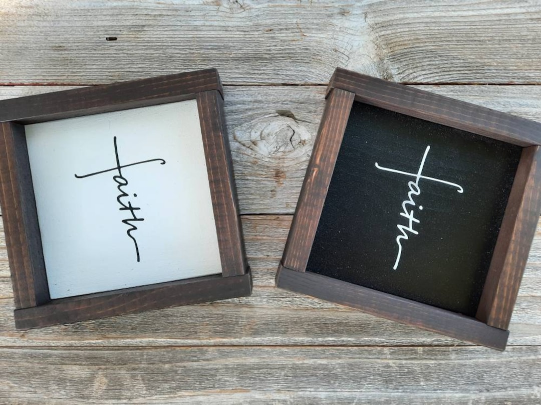 Faith - Rustic Wood Framed Mini Religious Sign - Etsy