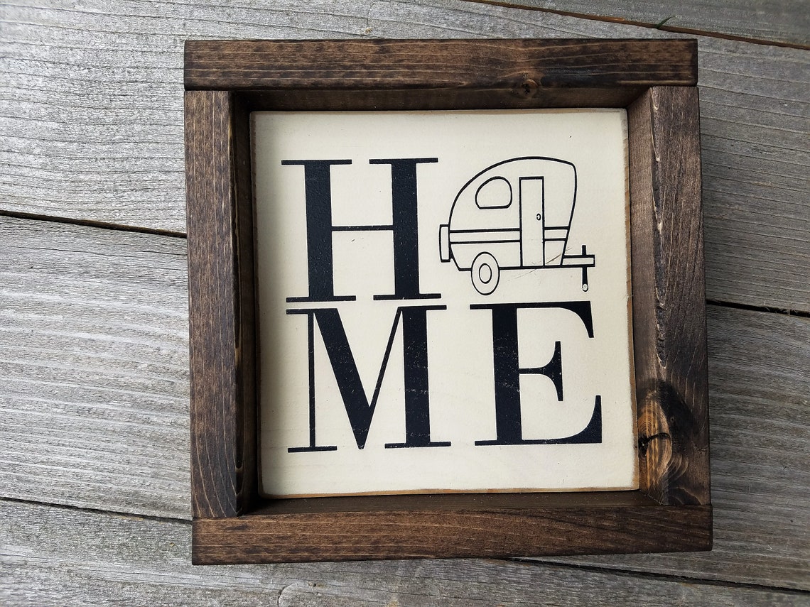 Home Camper Wood Framed Mini Sign - Etsy