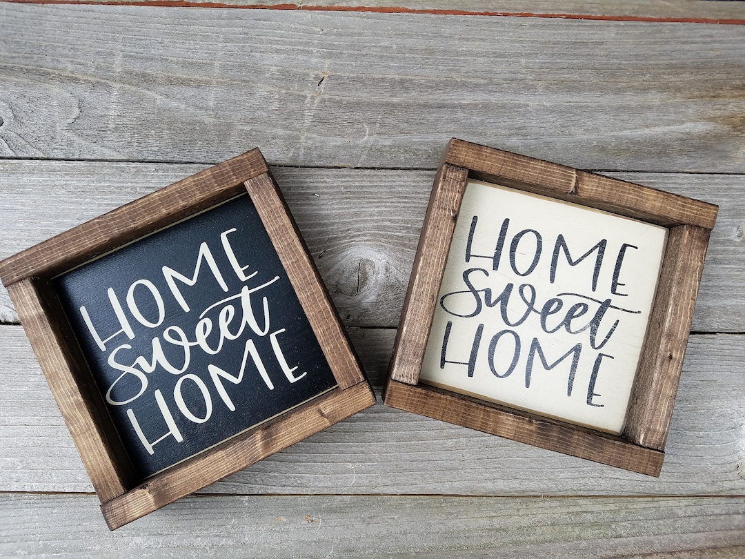 Home Sweet Home - Wood Framed Mini Sign - Etsy
