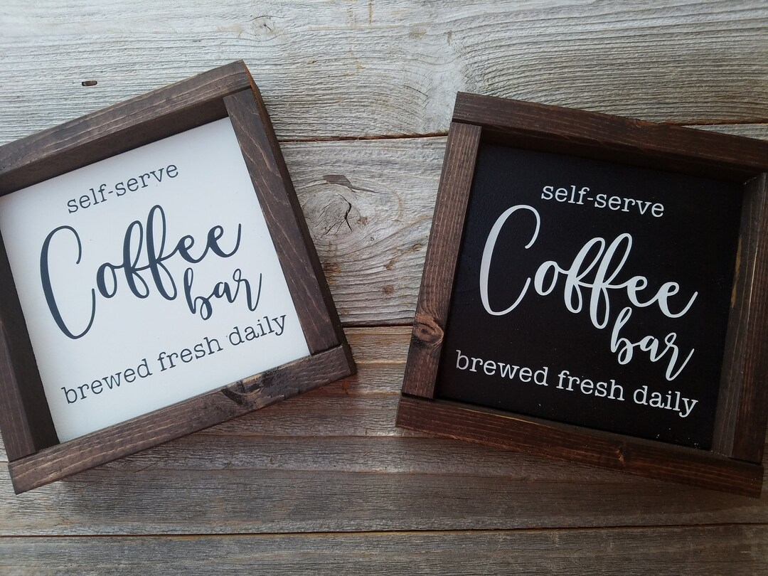 Coffee Bar Rustic Wood Framed Mini Sign - Etsy
