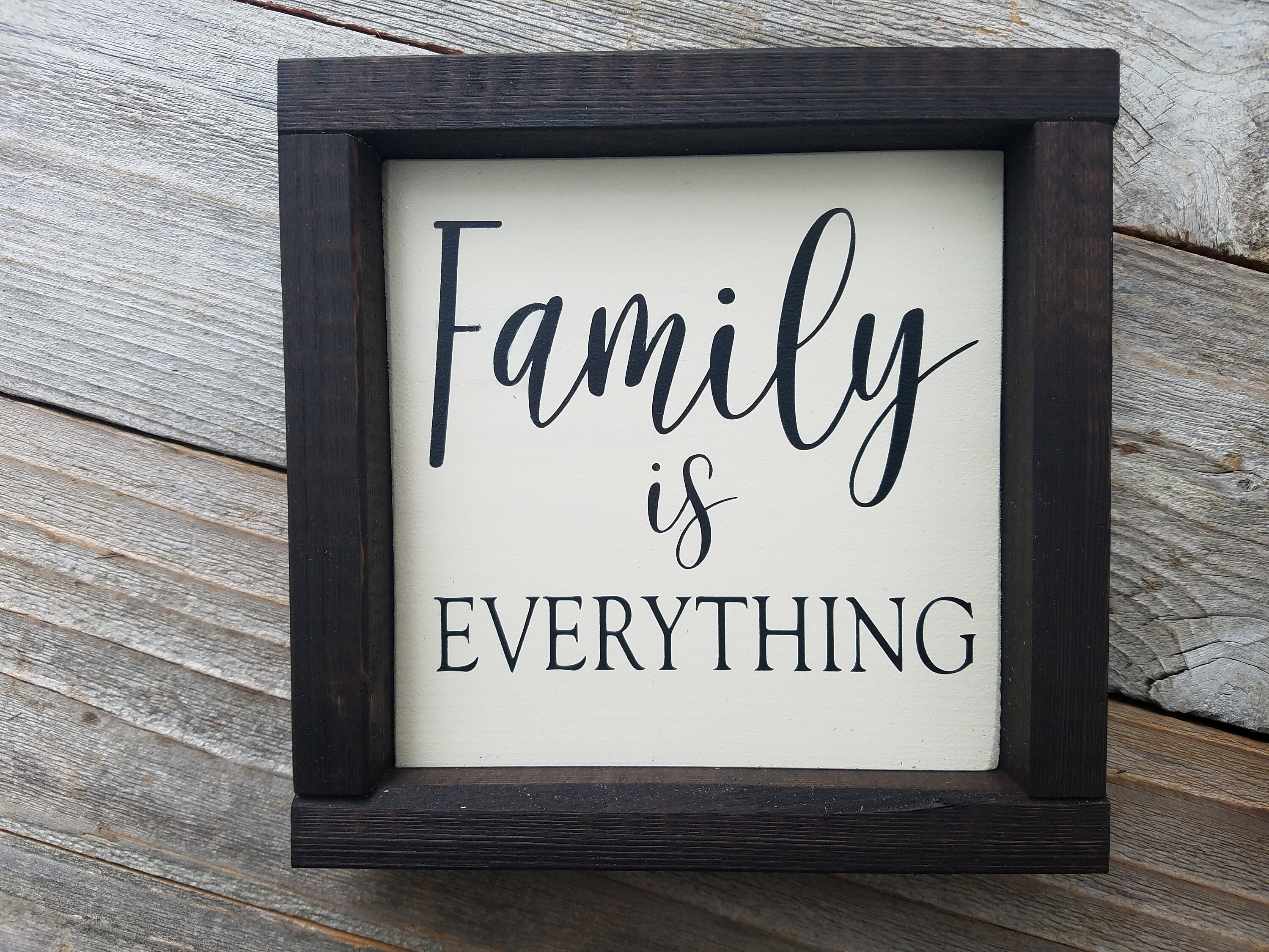 Family is Everything- Rustic Wood Framed Home Decor Sign - Etsy