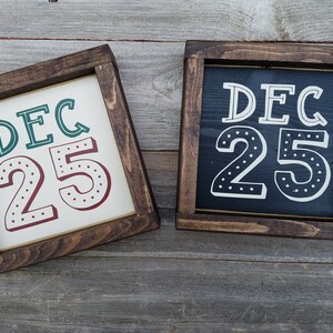 Dec. 25th - Rustic Wood Framed Mini Sign - Christmas Holiday Decor - Etsy