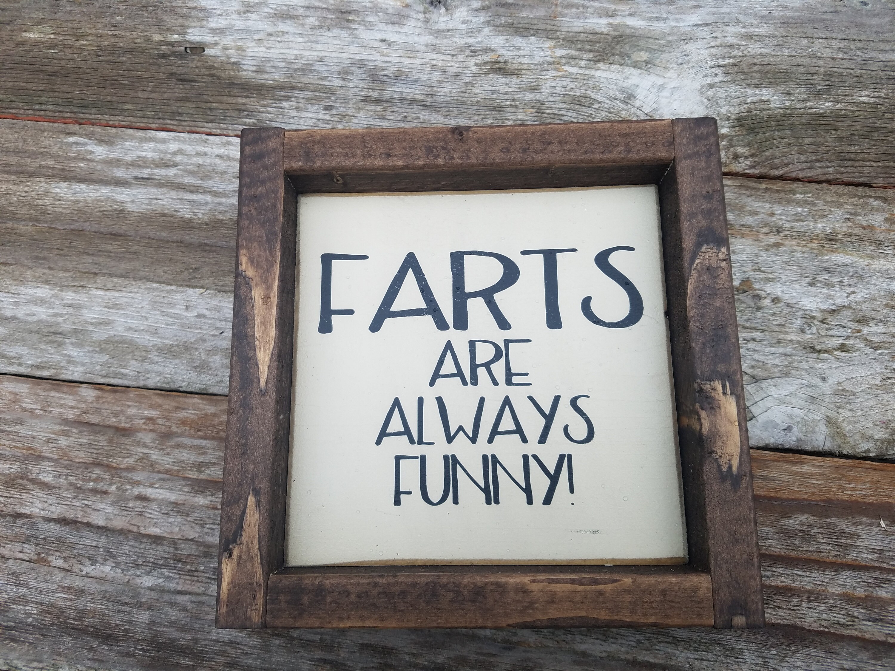 Fart Sign/farts Always Funny Rustic Wood Framed Mini Sign - Etsy