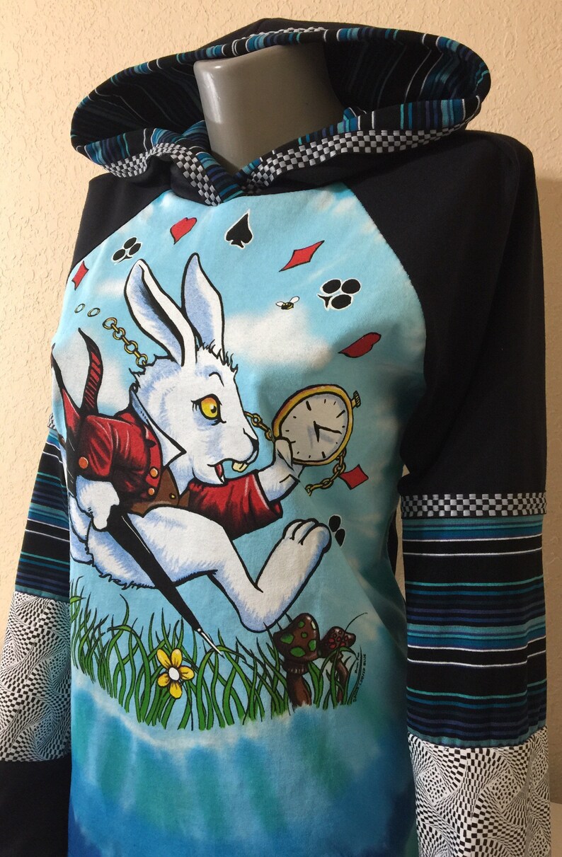 Unique White Rabbit Alice in Wonderland Hoodie - Etsy