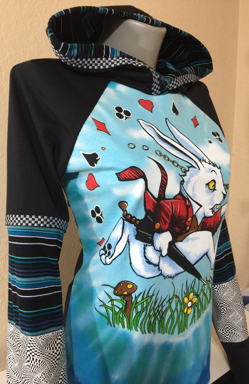 Unique White Rabbit Alice in Wonderland Hoodie - Etsy