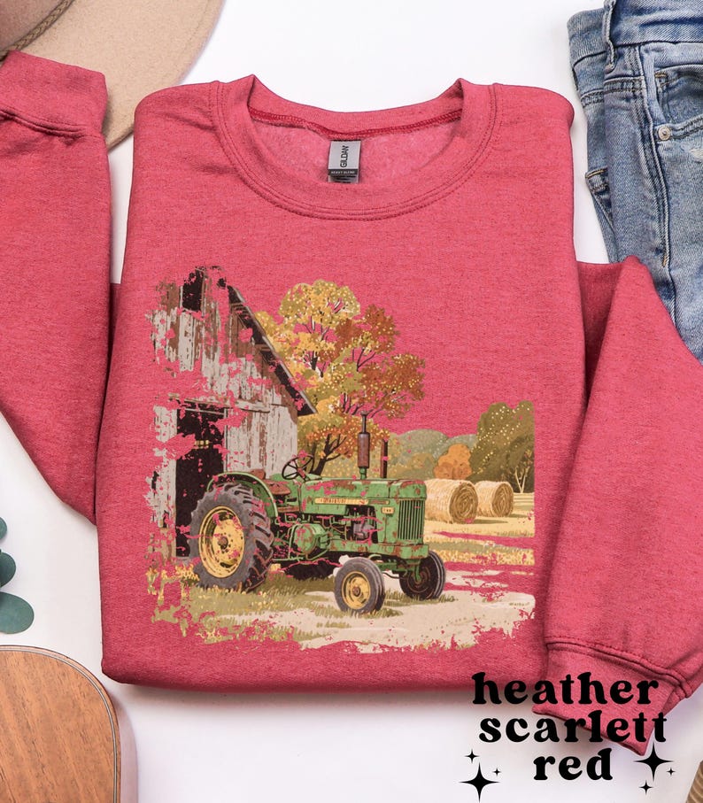 Vintage Tractor Sweatshirt Crewneck, Americana Nostalgia Tractor Shirt ...