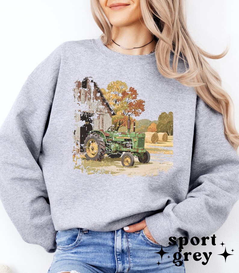 Vintage Tractor Sweatshirt Crewneck, Americana Nostalgia Tractor Shirt ...