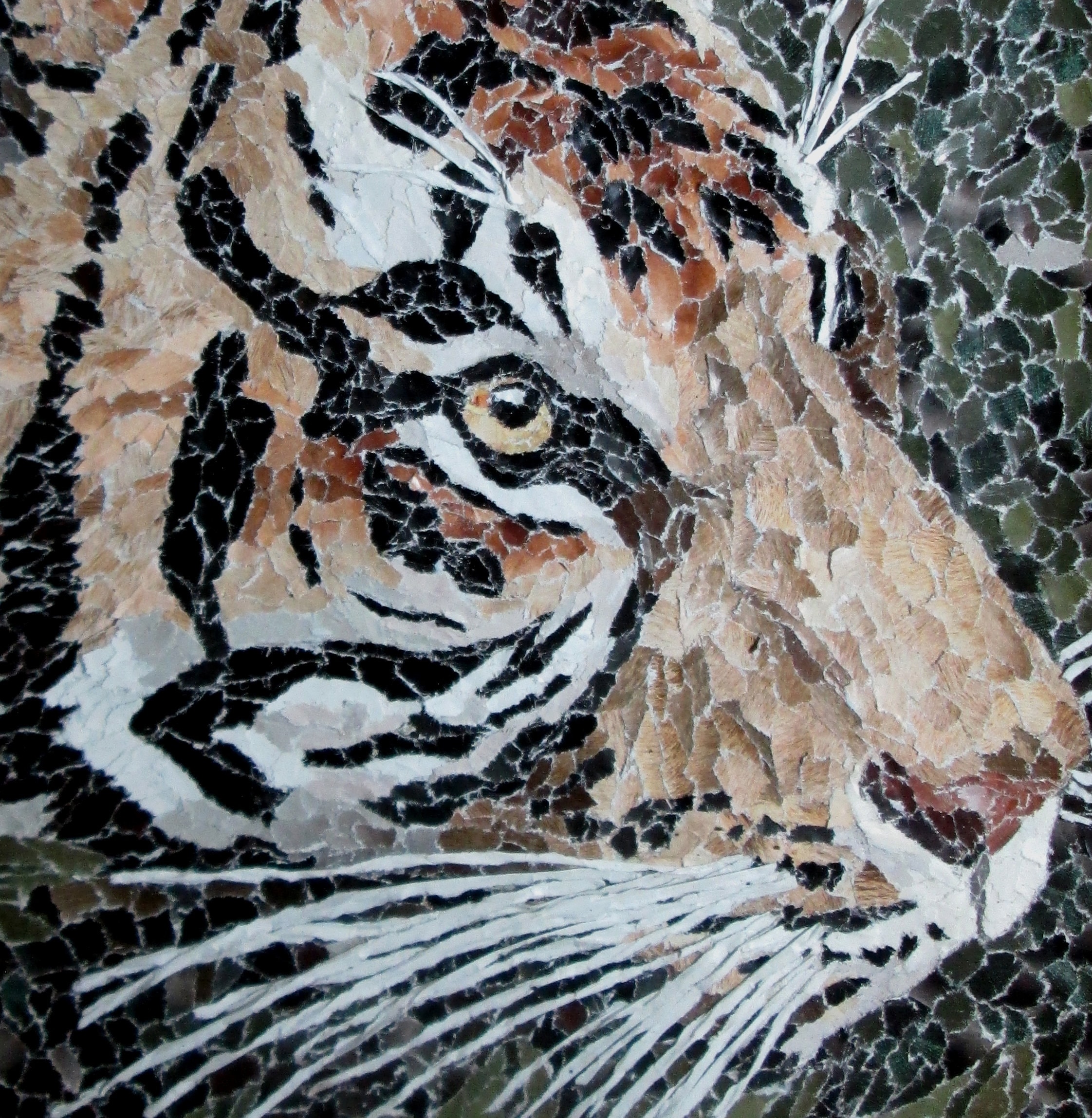 Stalking Tiger Print Torn Paper Collage - Etsy