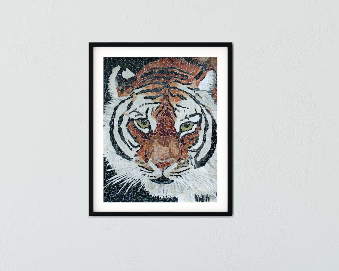 Tiger Animal Print Torn Paper Collage - Etsy