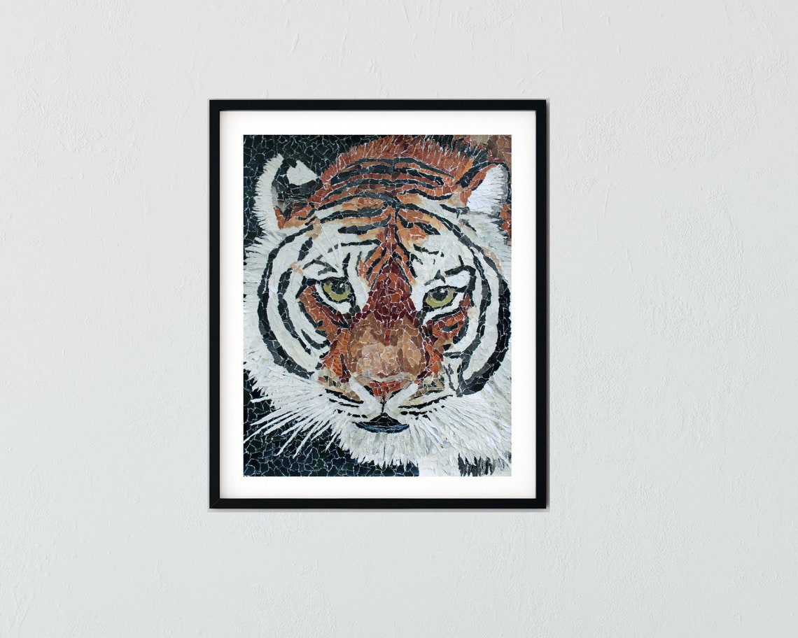 Tiger Animal Print Torn Paper Collage - Etsy