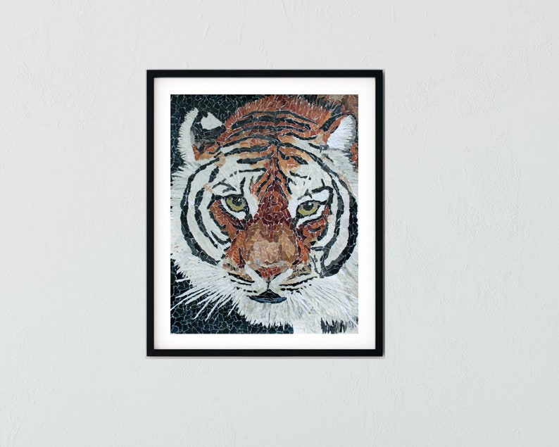 Tiger Animal Print Torn Paper Collage - Etsy