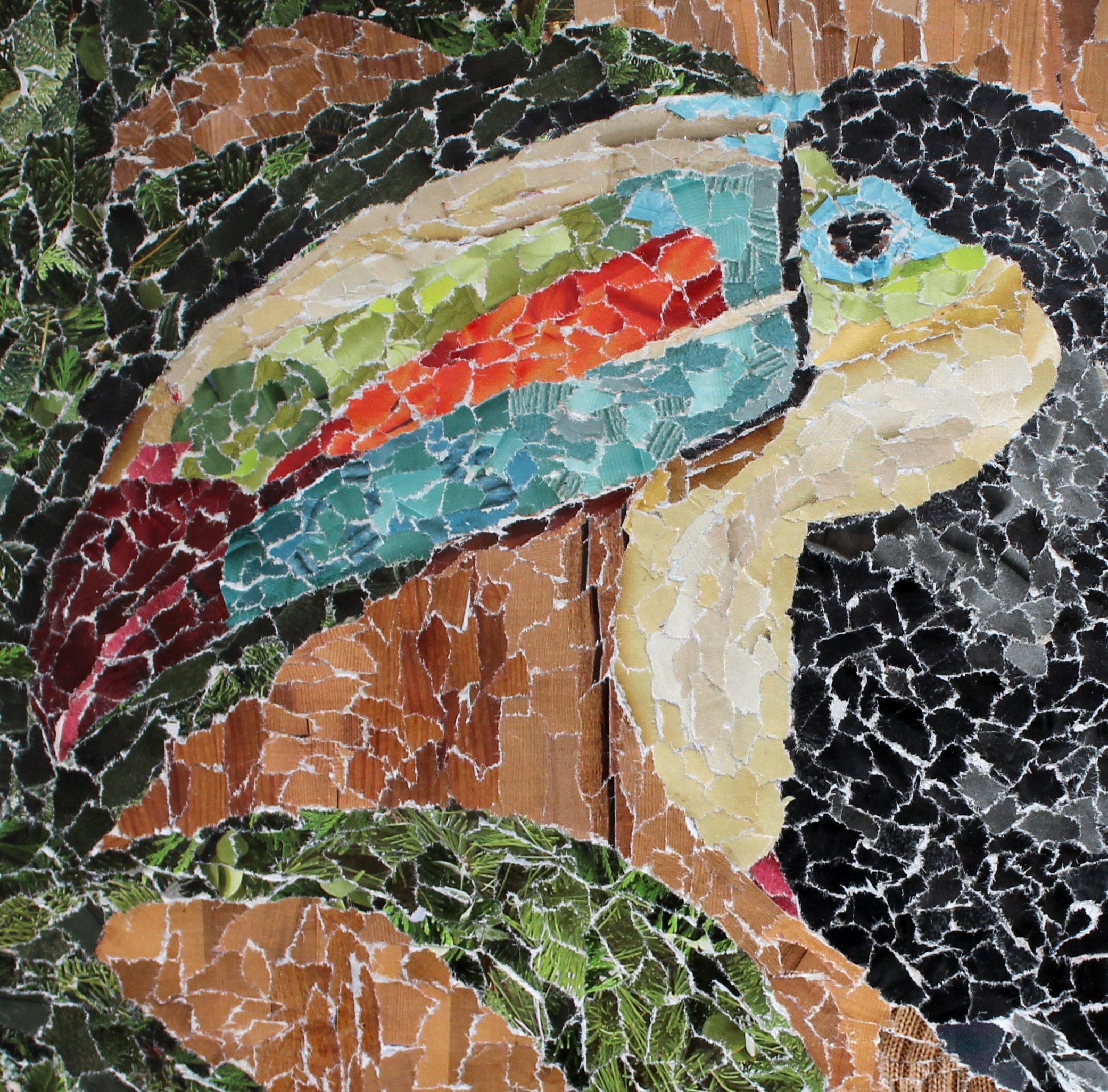 Toucan Tropical Rainforest Print Torn Paper Collage - Etsy