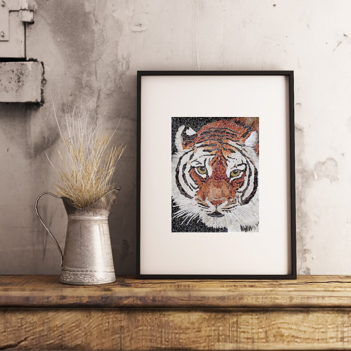 Tiger Animal Print Torn Paper Collage - Etsy